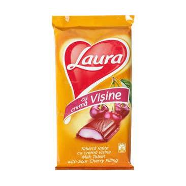 LAURA CIOCOLATA LAPTE SI VISINE 95G - Cosul tau zilnic